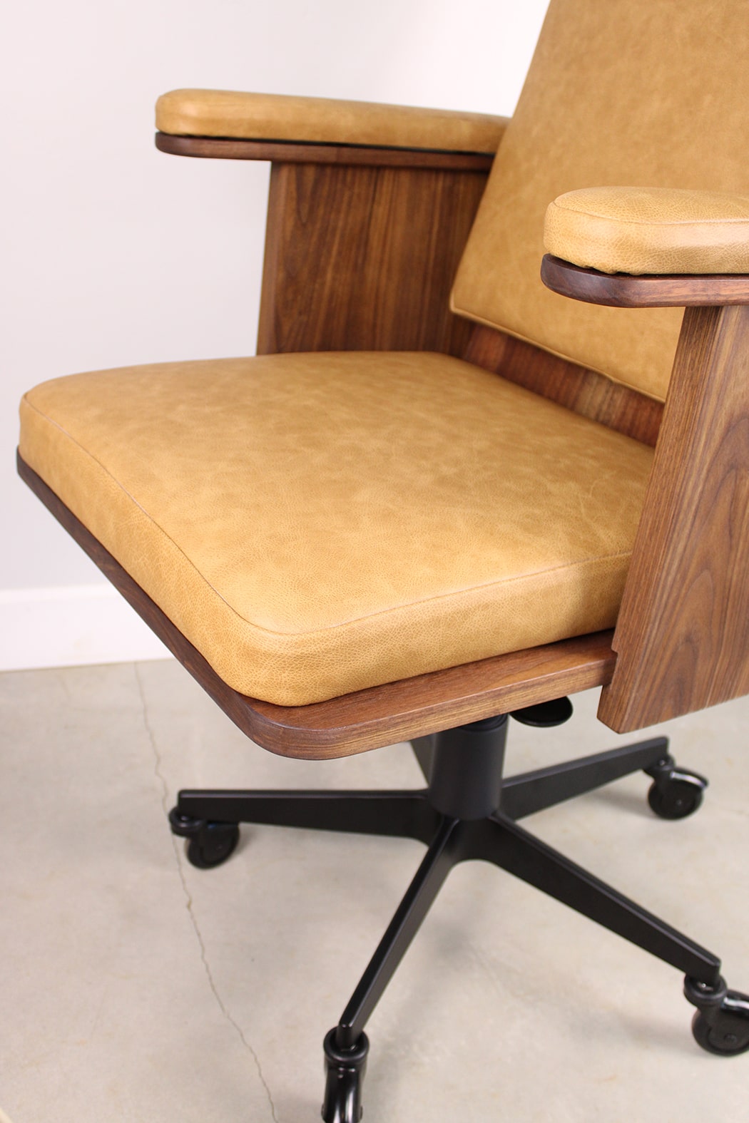 Comstock Desk Chair- Custom Wood Desk Chair in Walnut