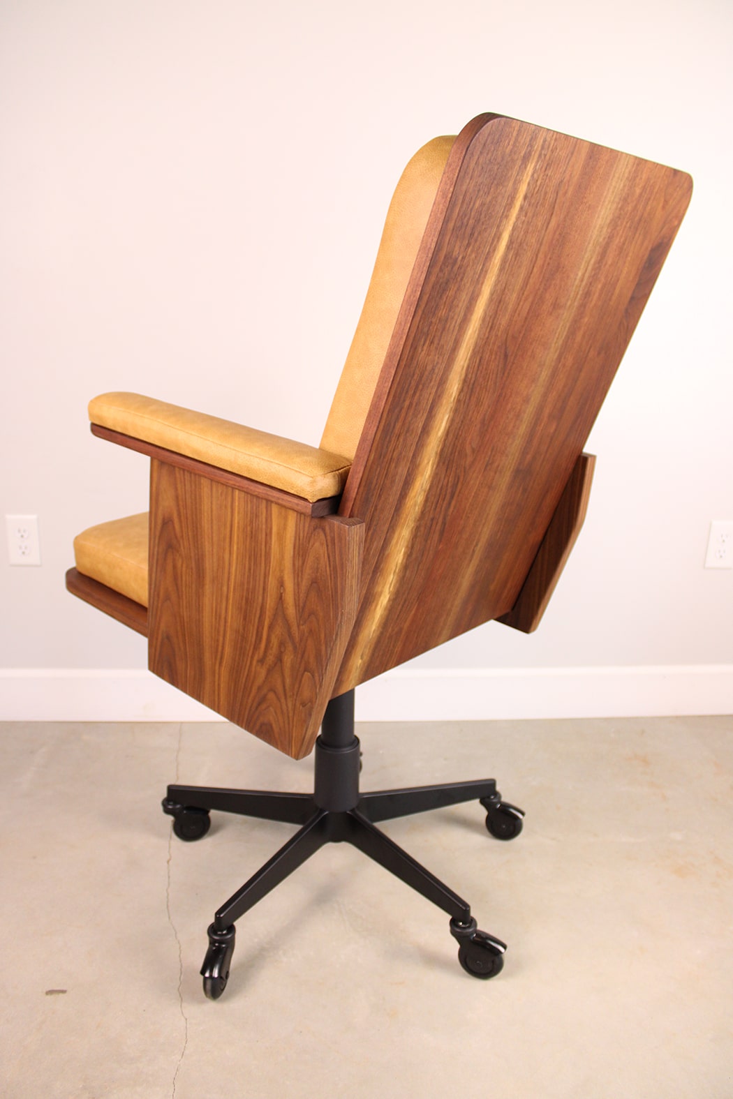 Comstock Desk Chair- Custom Wood Desk Chair in Walnut