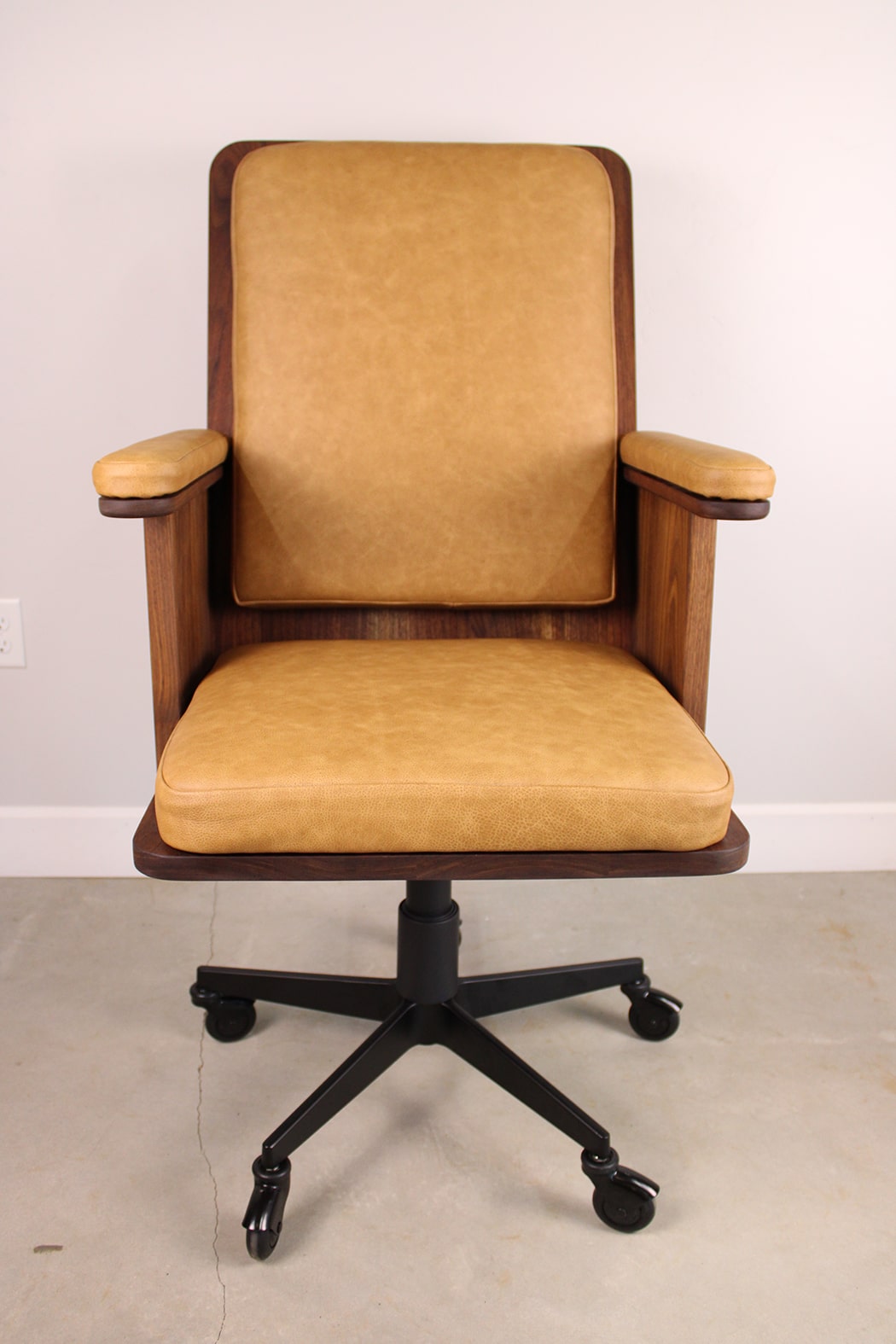 Comstock Desk Chair- Custom Wood Desk Chair in Walnut